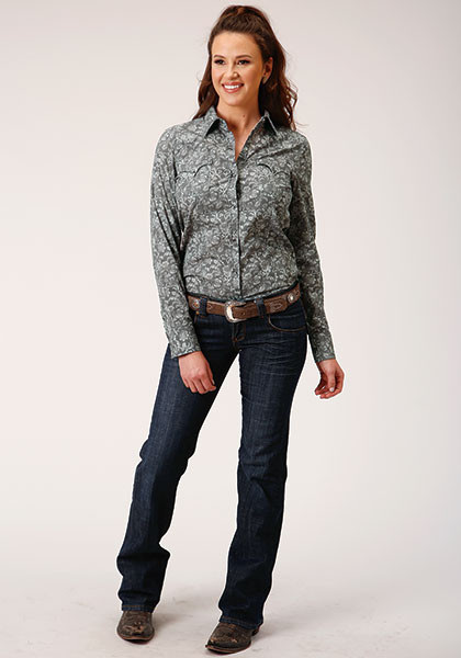 Womens Western Cowgirl Shirt ~ SILVER VINE