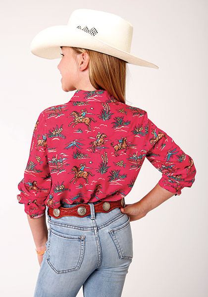 Girl's Western Cowgirl Shirt ~RED WESTERN
