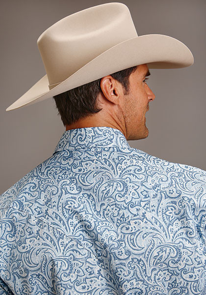 Stetson Shirt ~ BLUE TOOLING PAISLEY