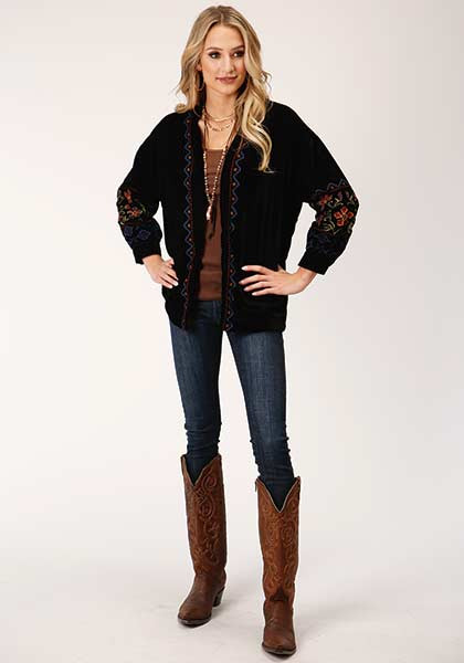 Womens BLACK VELVET Jacket